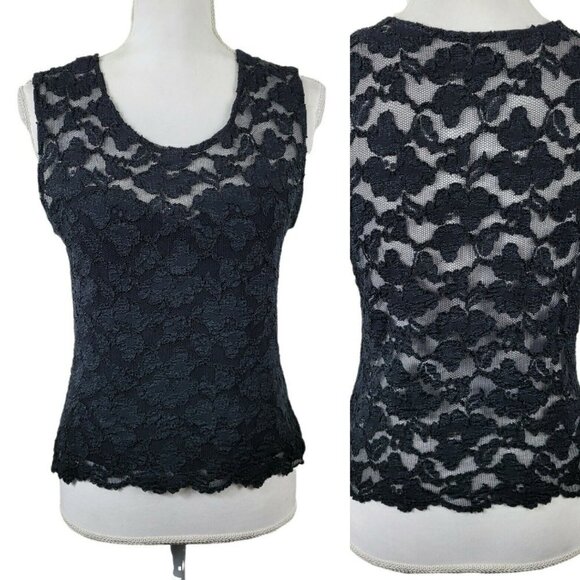 Escapades/Hanky Panky | Tops | Vintage Escapades Lace Tank Top Black Sz ...